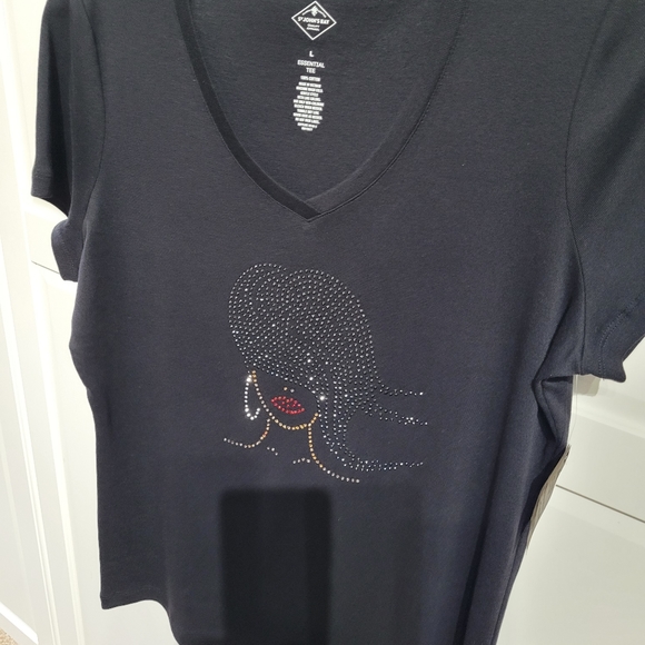 St. John's Bay | Tops | Black St Johns Rhinestone Tee Shirt | Poshmark